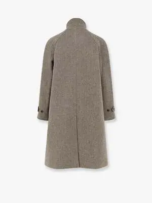 TONYWACK Singlebreasted Wool Coat With A Herringbone Pattern