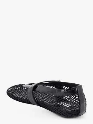 Alaïa Flat Leather Ballerinas With Crocodile Effect - Black