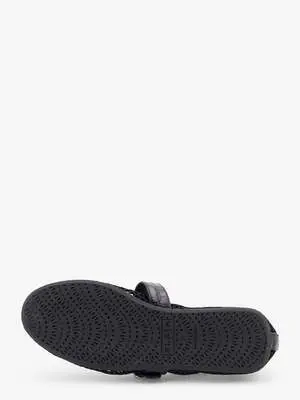Alaïa Flat Leather Ballerinas With Crocodile Effect - Black