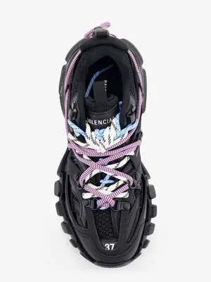 Balenciaga Mesh Track Sneakers With Double Laces - Black