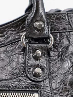Balenciaga Le City Medium Metallic Leather Handbag