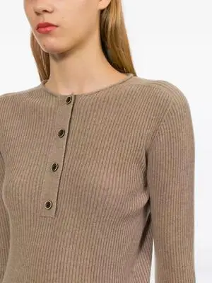 UMA WANG Ribbed-knit Distressed Top
