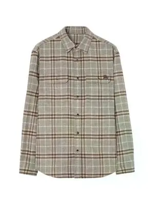 Burberry Check Wool Flannel Overshirt - Grey
