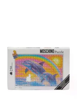 Moschino Puzzle-print Leather Shoulder Bag