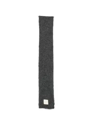 AMI Paris Logo-patch Knitted Scarf - Grey