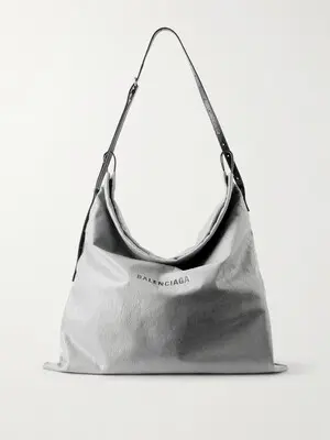 Balenciaga Shopper Dustbag Large Leather Tote Bag - Gray