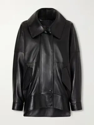 Balenciaga Oversized Paneled Leather Biker Jacket