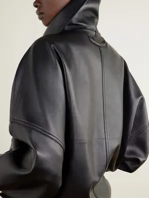 Balenciaga Oversized Paneled Leather Biker Jacket