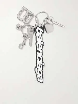 Balenciaga Paloma Leather And Silver- And Gold-tone Keyring