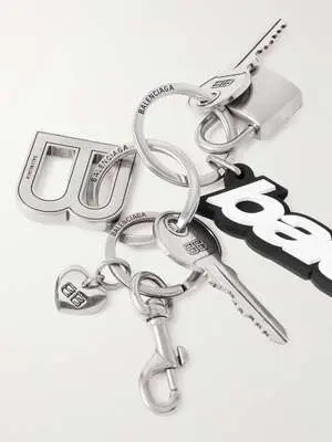 Balenciaga Paloma Leather And Silver- And Gold-tone Keyring