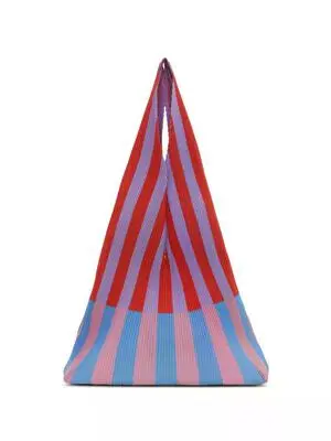 REPEAT Regular Hobo Funky Plissé Striped Tote Bag