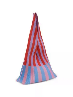 REPEAT Regular Hobo Funky Plissé Striped Tote Bag