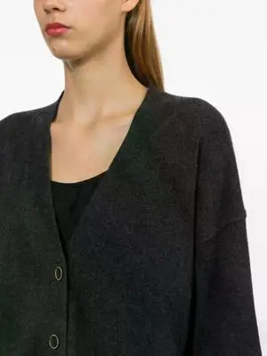 UMA WANG Distressed-effect Ribbed-trim Cardigan