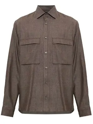 Paul & Shark Wool And Silk Overshirt - Brown