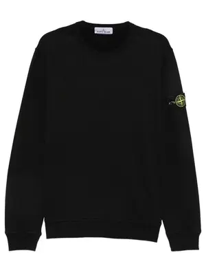 Stone Island Cotton Jersey Crewneck Sweatshirt - Black