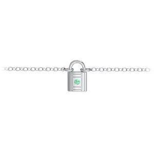 Jewlr Padlock Anklet With Accent Stone