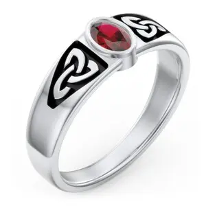 Jewlr Trinity Knot Ring With Oval Stone