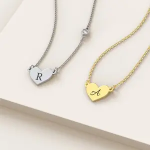 Jewlr Engravable Heart Charm Necklace