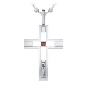 Jewlr Engravable Cut-out Silver Cross Pendant - Sterling Silver
