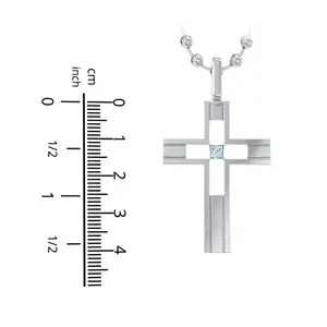 Jewlr Engravable Cut-out Silver Cross Pendant