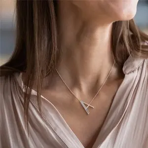 Jewlr Engravable Asymmetrical Initial Necklace A