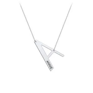 Jewlr Engravable Asymmetrical Initial Necklace A