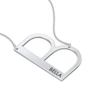 Jewlr Engravable Asymmetrical Initial Necklace B