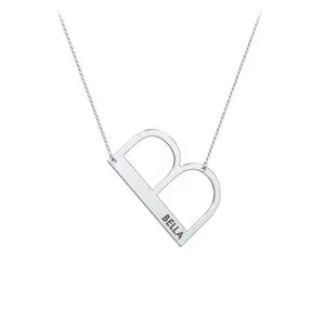 Jewlr Engravable Asymmetrical Initial Necklace B