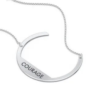 Jewlr Engravable Asymmetrical Initial Necklace C