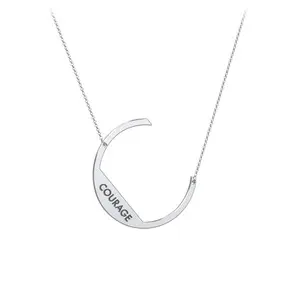 Jewlr Engravable Asymmetrical Initial Necklace C