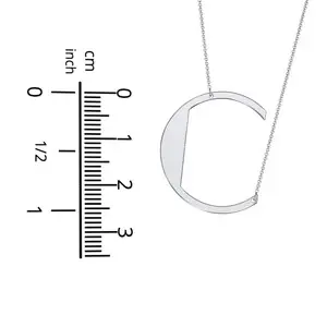Jewlr Engravable Asymmetrical Initial Necklace C