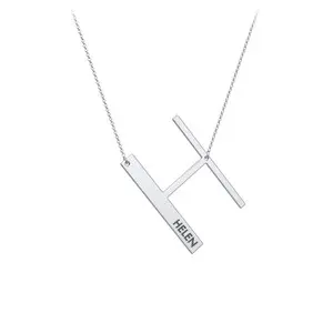 Jewlr Engravable Asymmetrical Initial Necklace H