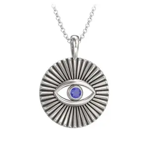 Jewlr Evil Eye Disc Necklace With Gemstone