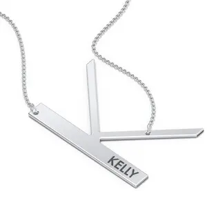 Jewlr Engravable Asymmetrical Initial Necklace K