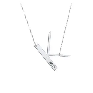 Jewlr Engravable Asymmetrical Initial Necklace K