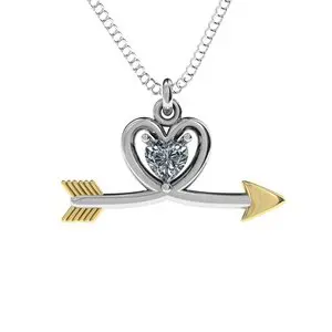 Jewlr Heart & Arrow Pendant - Sterling Silver