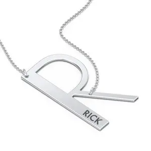 Jewlr Engravable Asymmetrical Initial Necklace R