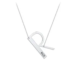 Jewlr Engravable Asymmetrical Initial Necklace R