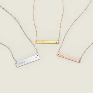 Jewlr Birthstone Name Bar Pendant