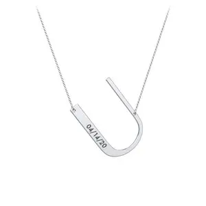 Jewlr Engravable Asymmetrical Initial Necklace U
