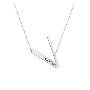 Jewlr Engravable Asymmetrical Initial Necklace V