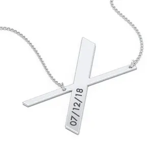 Jewlr Engravable Asymmetrical Initial Necklace X