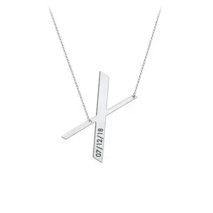 Jewlr Engravable Asymmetrical Initial Necklace X