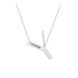Jewlr Engravable Asymmetrical Initial Necklace Y