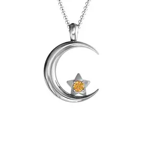 Jewlr Moonlight Love Pendant - Sterling Silver