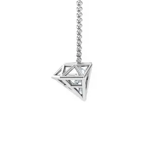 Jewlr Flat Back Diamond Cage Pendant With 1 3 Gemstones