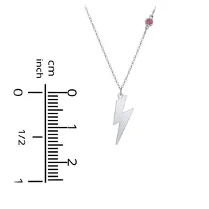 Jewlr Lightning Bolt Charm Necklace With Gemstone