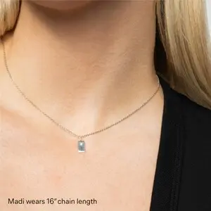 Jewlr Small Initial Tag Necklace With Birthstone