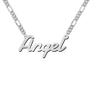 Jewlr Personalized Name Necklace With Figaro Chain - Sterling Silver