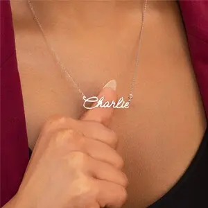 Jewlr Script Name Necklace With Birthstone
